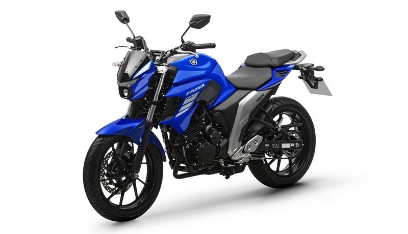 Foto de uma moto Yamaha FZ25 FAZER azul