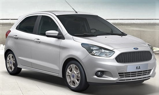 Foto mostrando a diagonal direita de um Ford Ka G3 prateado ano modelo ...