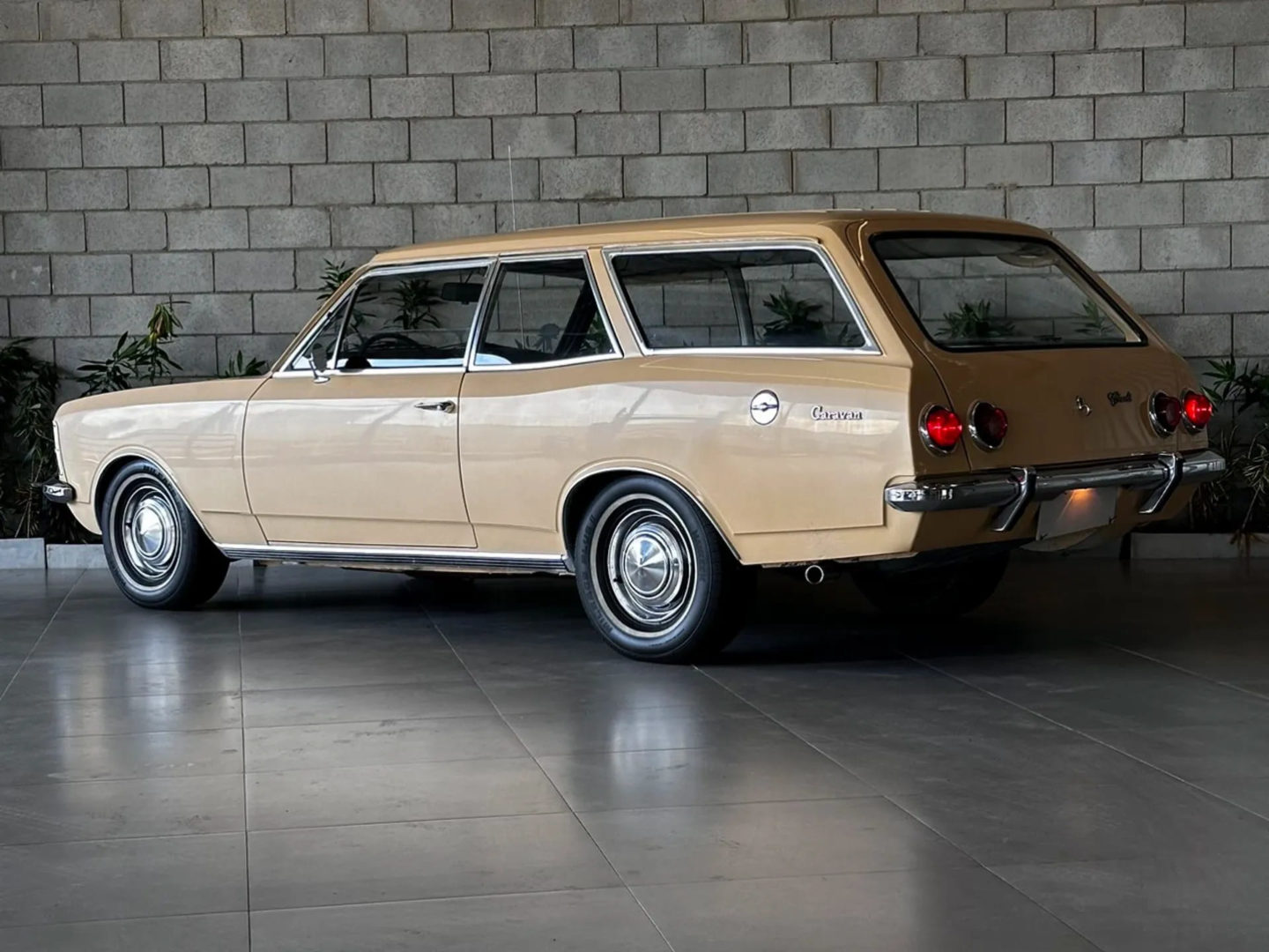 Foto traseira da Chevrolet Caravan 1976, exibindo o porta-malas e a ...