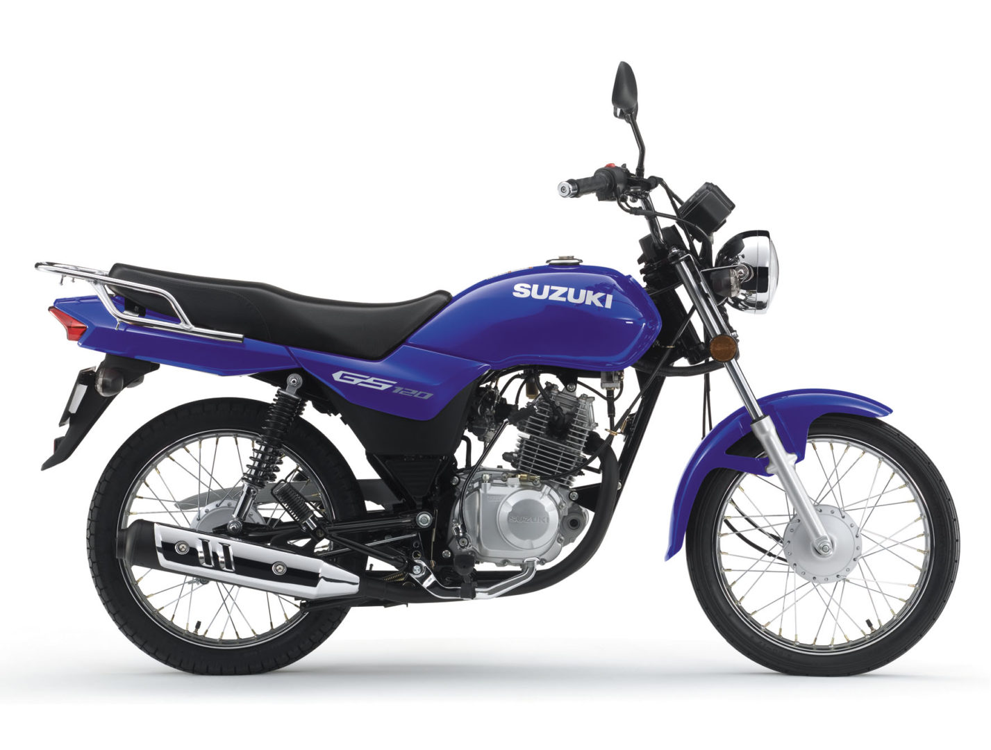 Foto lateral da Suzuki GS 120.