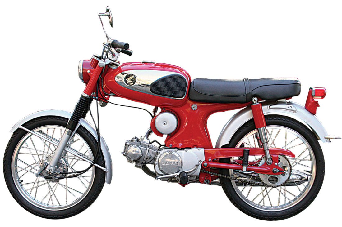 Foto lateral da Honda S90 1969.