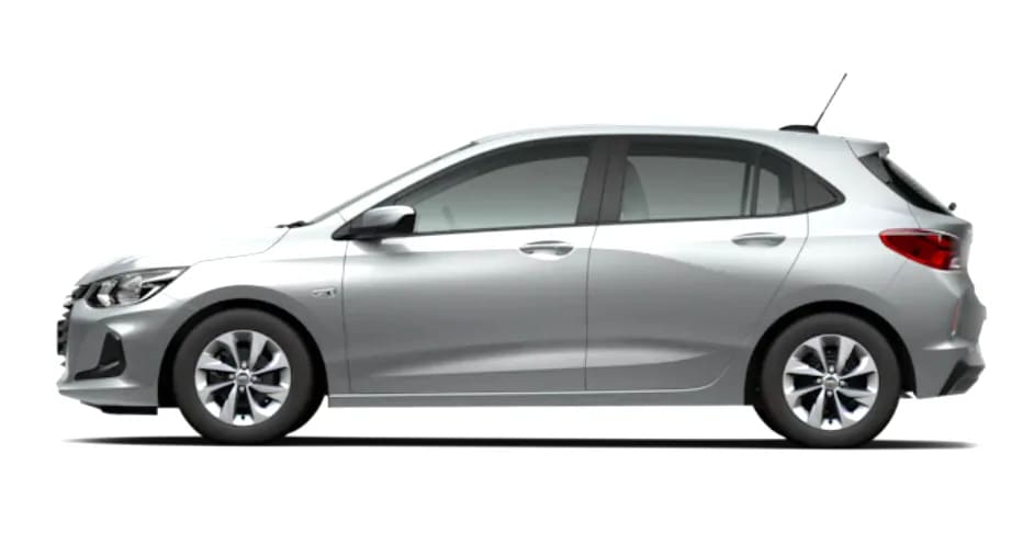Foto lateral do Chevrolet Onix LT (2020-2022).